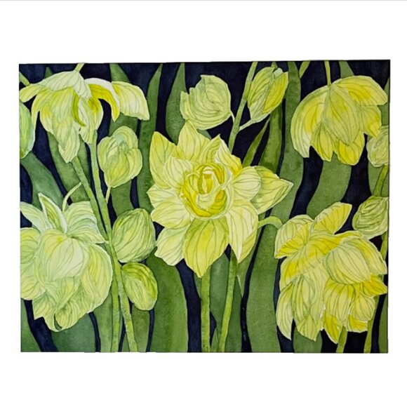 Hand Painted | Art | Watercolor Painting Original Art Jonquil Flowers ...
